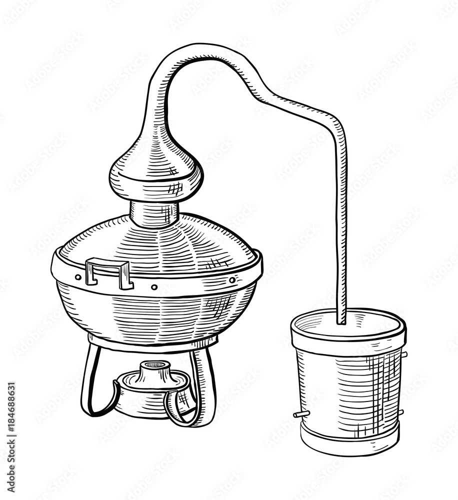 alcohol distillation process. Vector illustration Stock Vector | Adobe ...