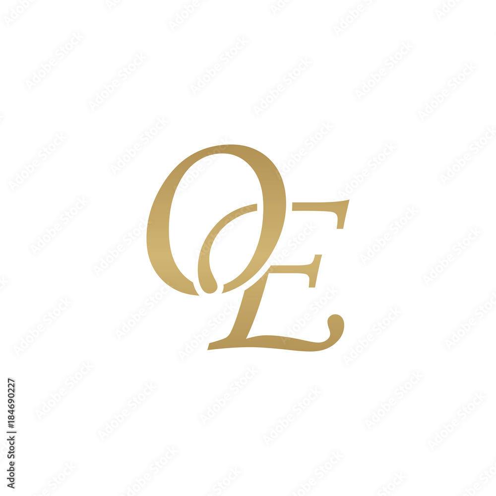 Initial letter OE, overlapping elegant monogram logo, luxury golden ...