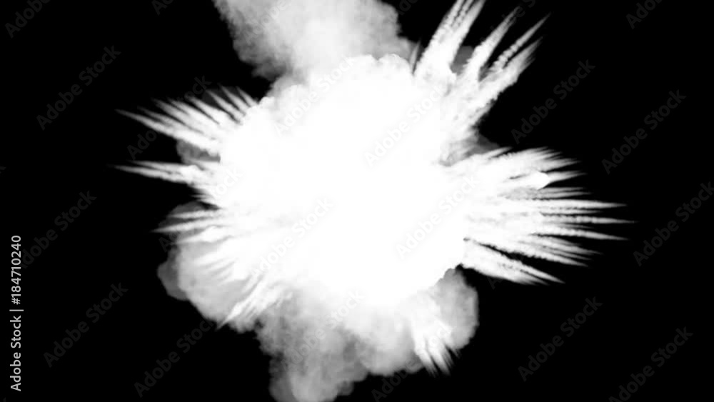 Colored smoke explosion with puff towards the camera, smoke hits camera ...