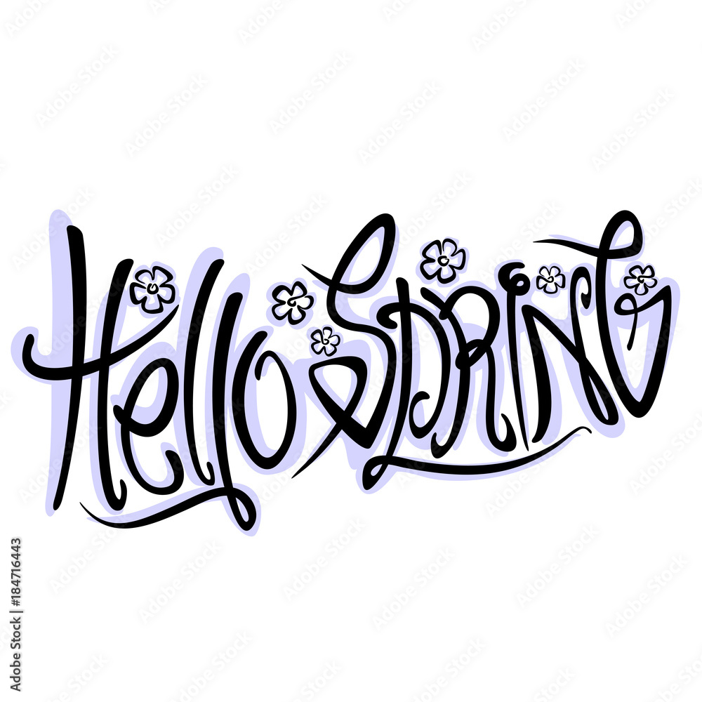 Vector poster for Spring season, original handwritten font for black ...