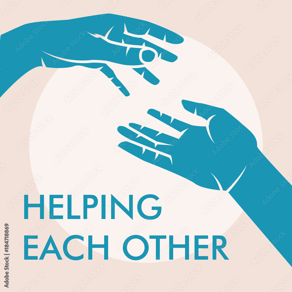 Helping Each Other Illustration Stock Vector | Adobe Stock