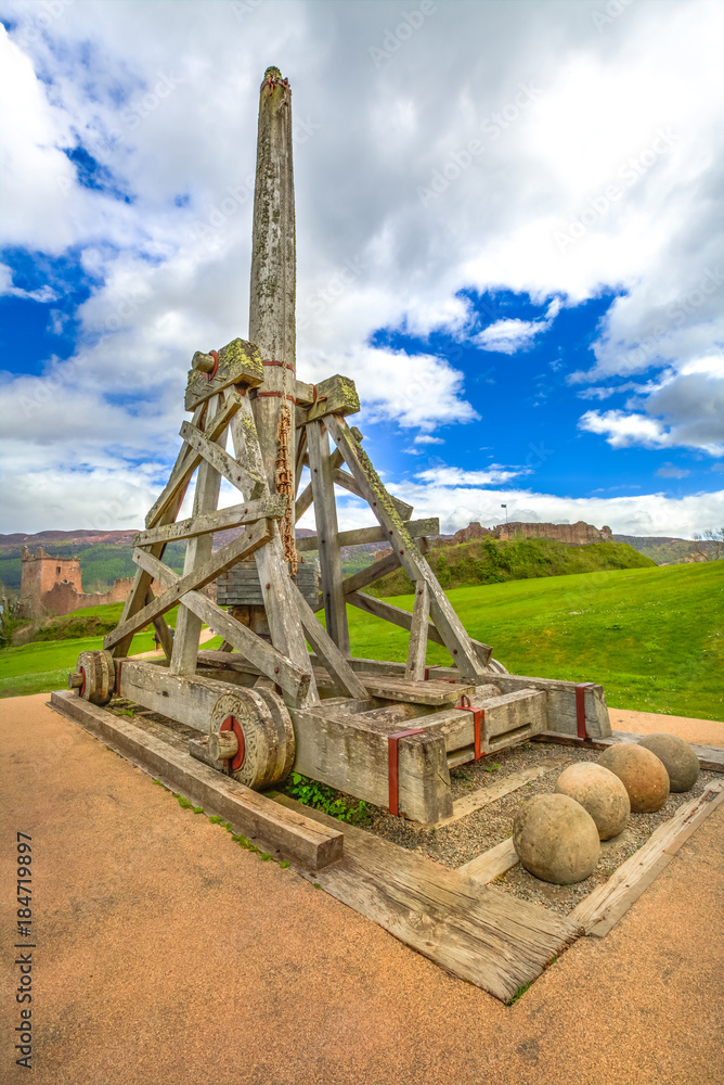Medieval Catapult And Castle