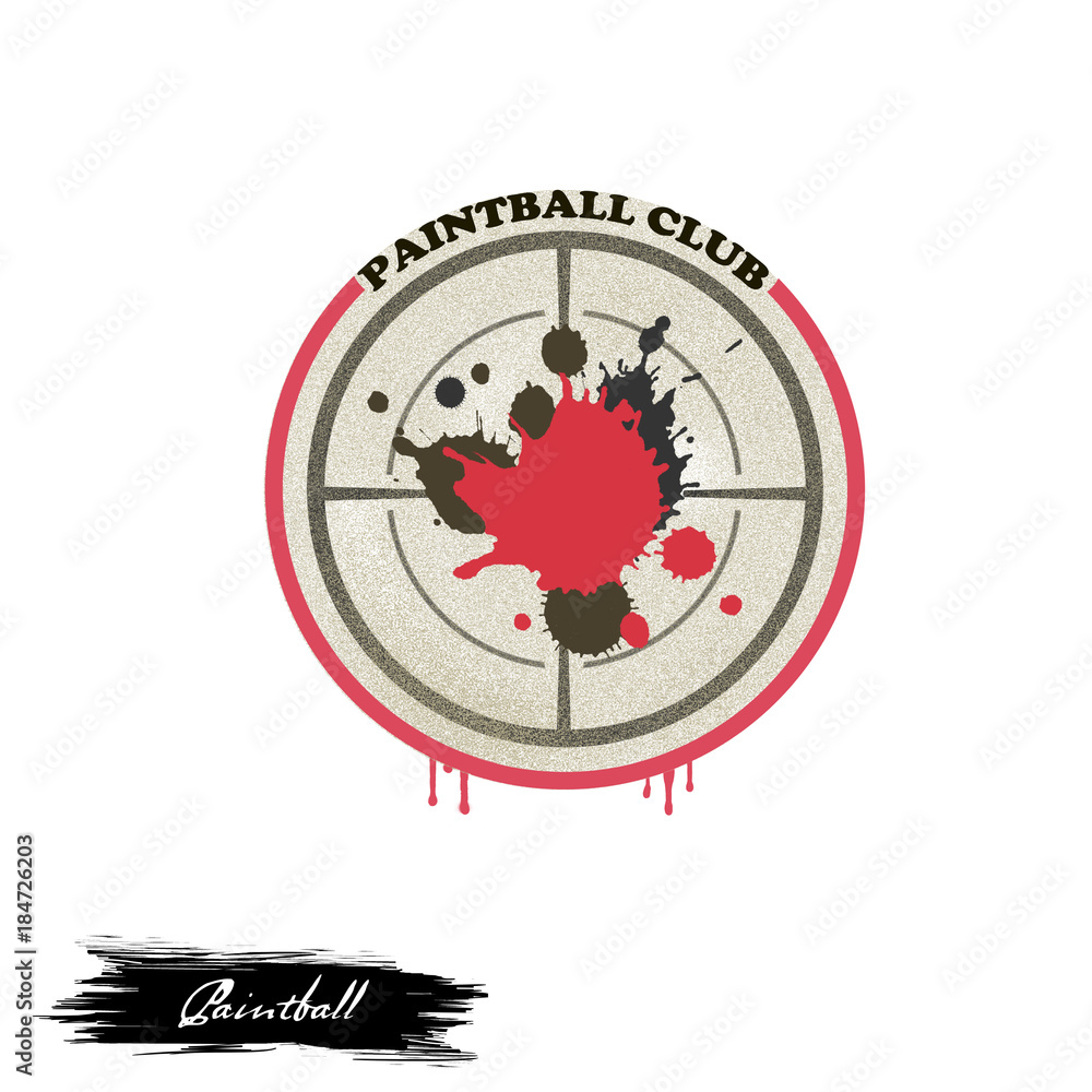 Paintball club logo digital art illustration isolated on white. Stock ...