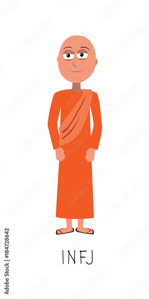monk vector represents INFJ personality from MBTI typology Stock Vector ...