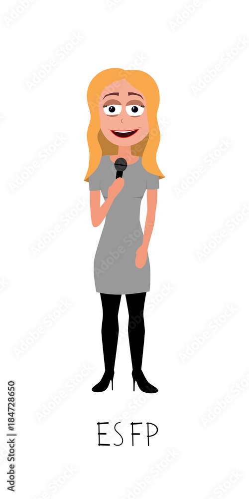 moderator woman vector represents ESFP personality from MBTI typology ...