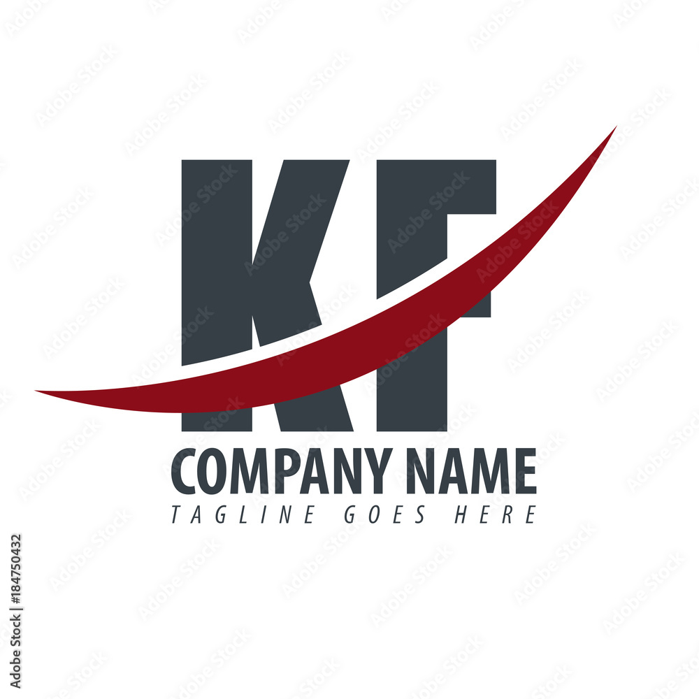 Initial Letter KF Overlapping Logo Stock Vector | Adobe Stock