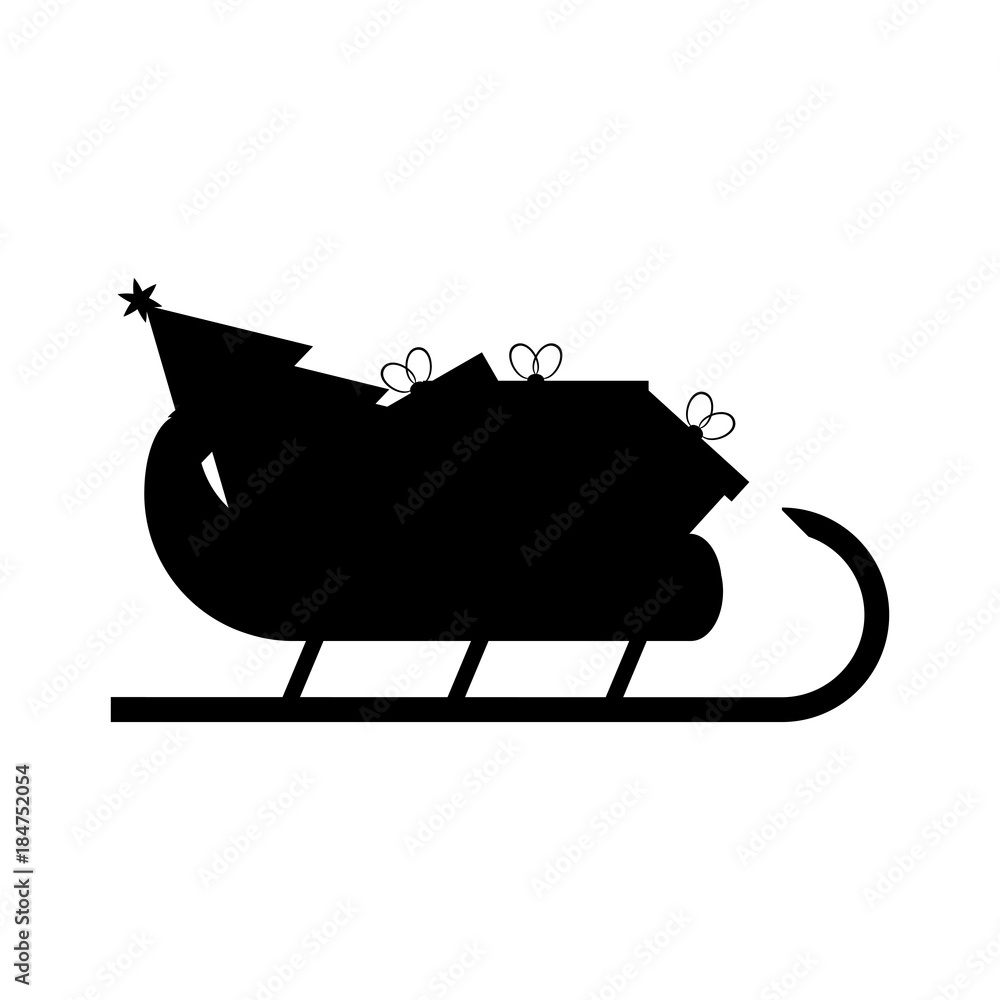 Simple Santa Sleigh Silhouette