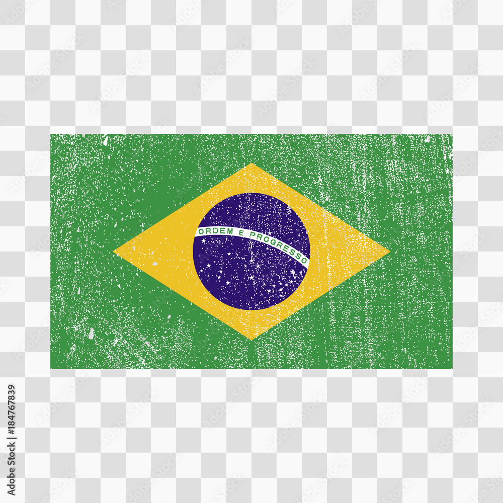 Grunge flag Brazil with distress texture. Vector template. on ...