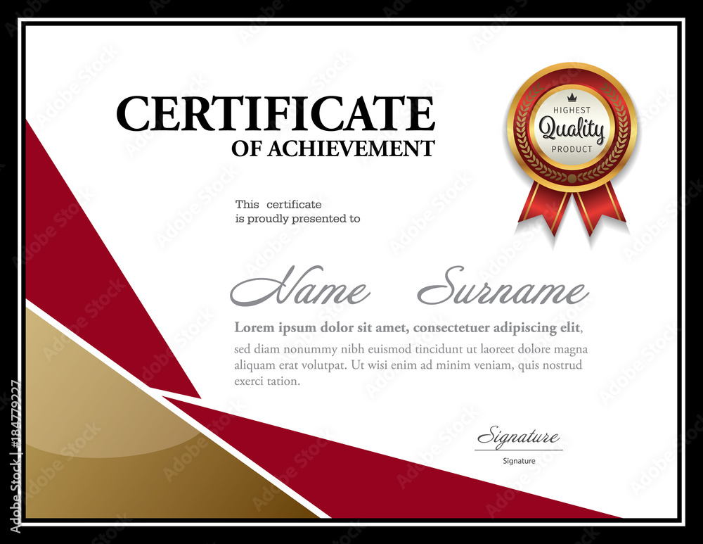 Certificate template,A4 size diploma, vector illustration Stock Vector ...