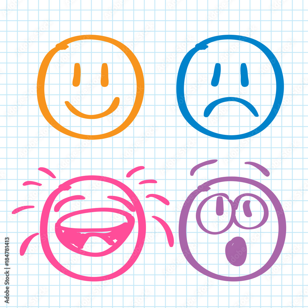 Modern outline style emoji icons collection. Premium quality symbols ...