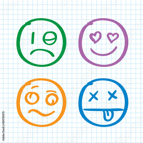 Modern outline style emoji icons collection. Premium quality symbols ...