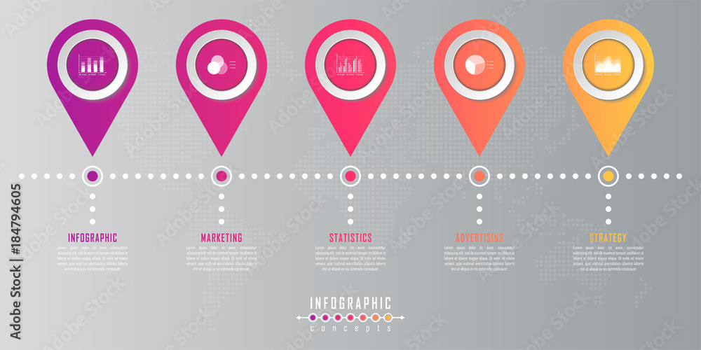 Infographic timeline template can be used for chart, diagram, web ...