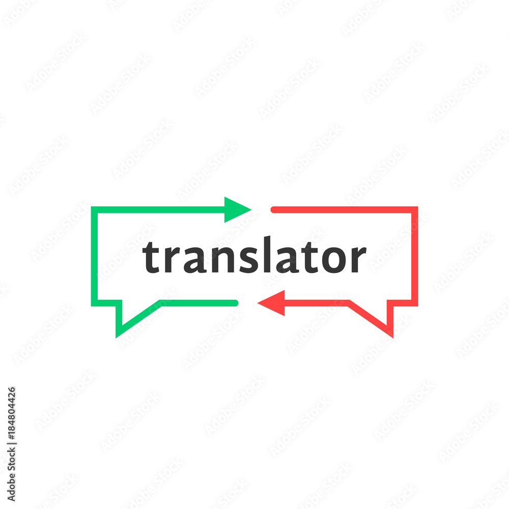 simple thin line translator logo Stock Vector | Adobe Stock