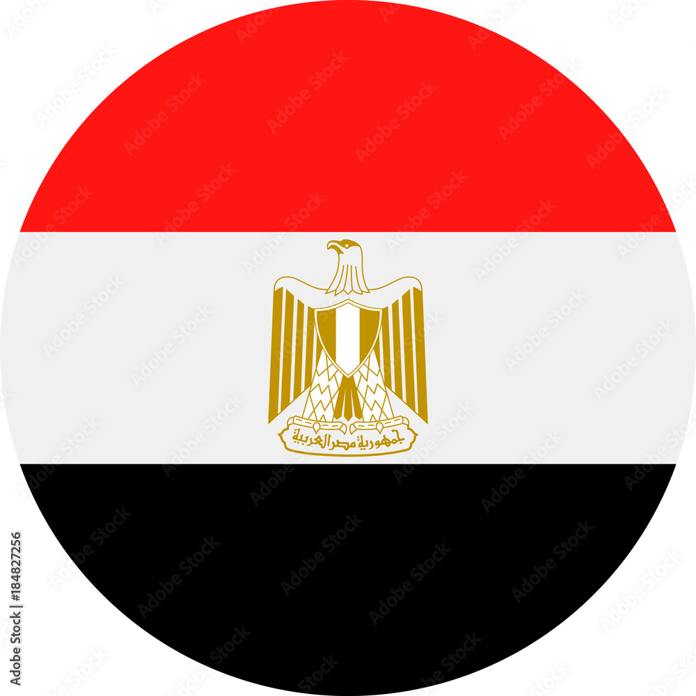 Egypt Flag Vector Round Flat Icon Stock Vector | Adobe Stock