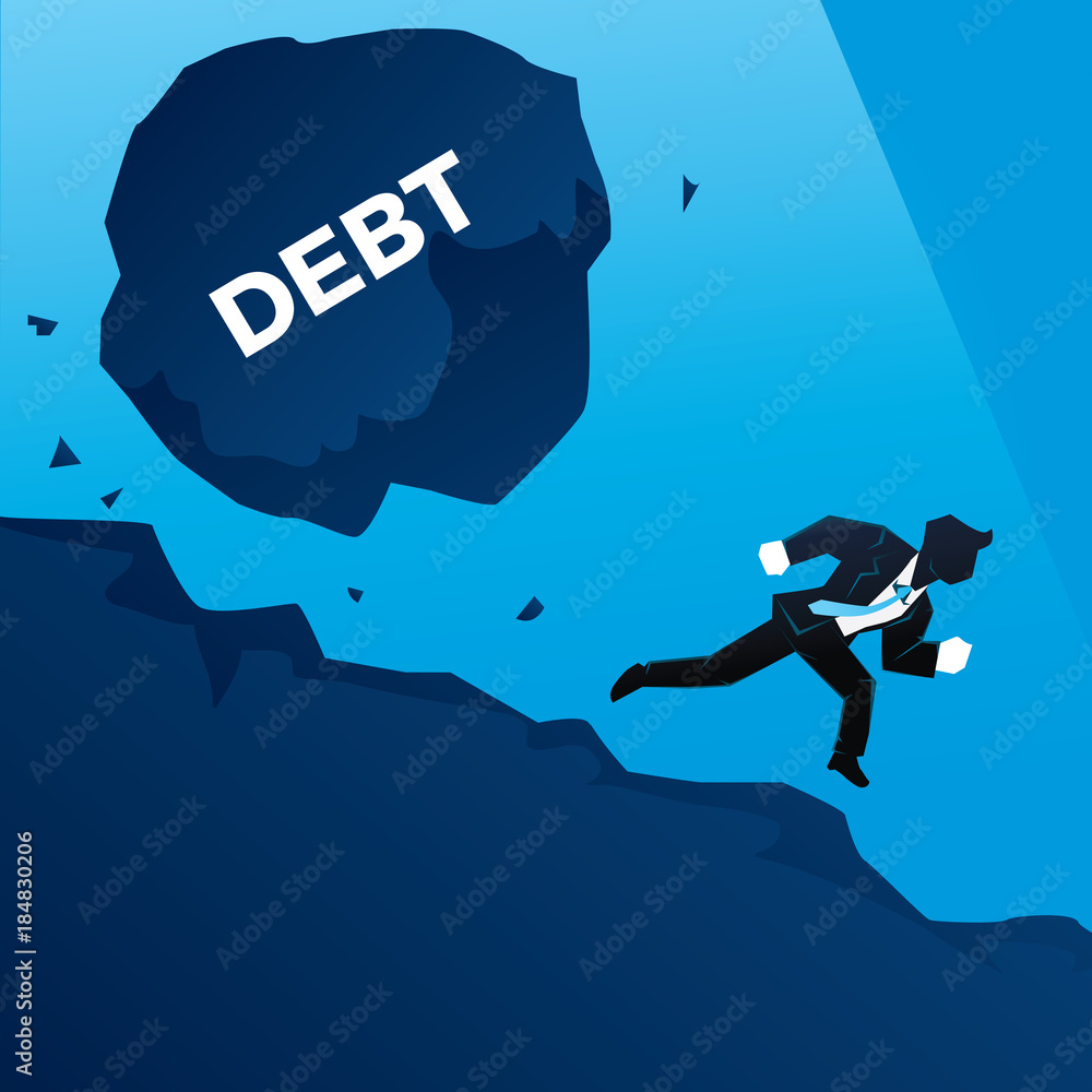 Avoiding High Risk Debt Snowball Effect Creative Businessman ...