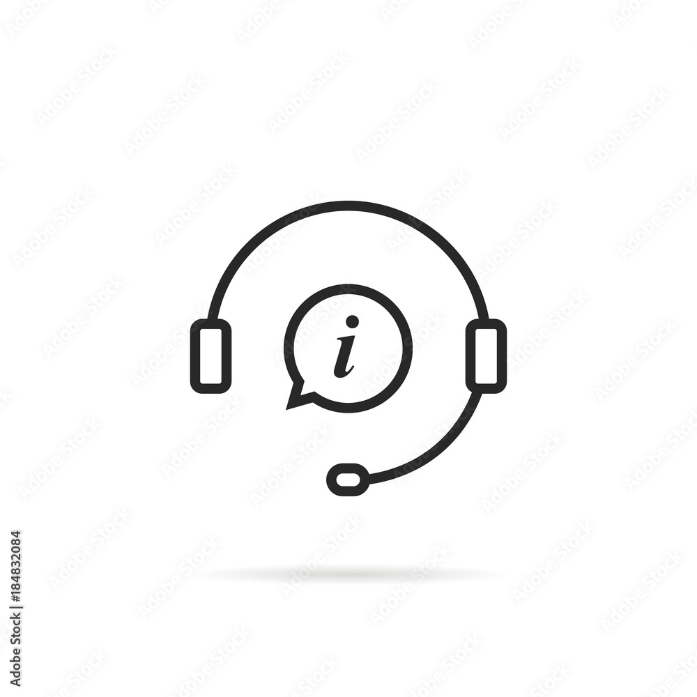 linear information support icon isolated on white background Stock ...