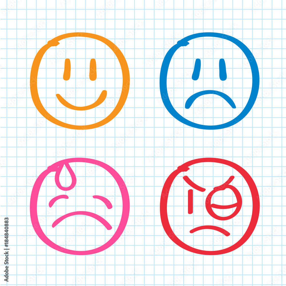 Modern outline style emoji icons collection. Premium quality symbols ...