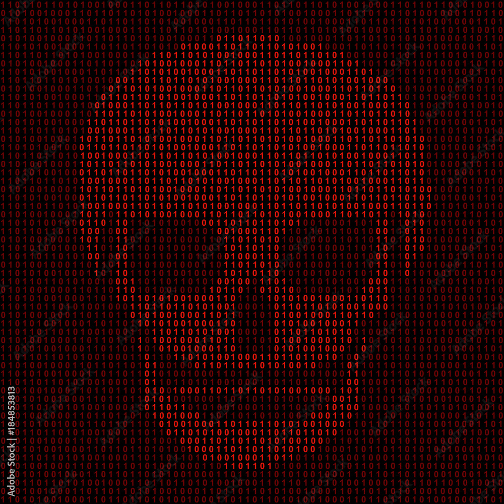 Hacking system. Abstract, luminous skull of red color from programming ... Hacking system. Abstract, luminous skull of red color from programming ...