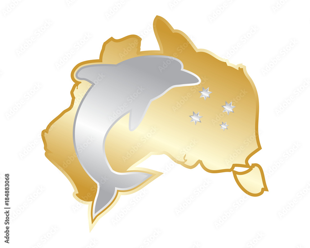 golden silver australia dolphin gold silver fish nautical marine life ...