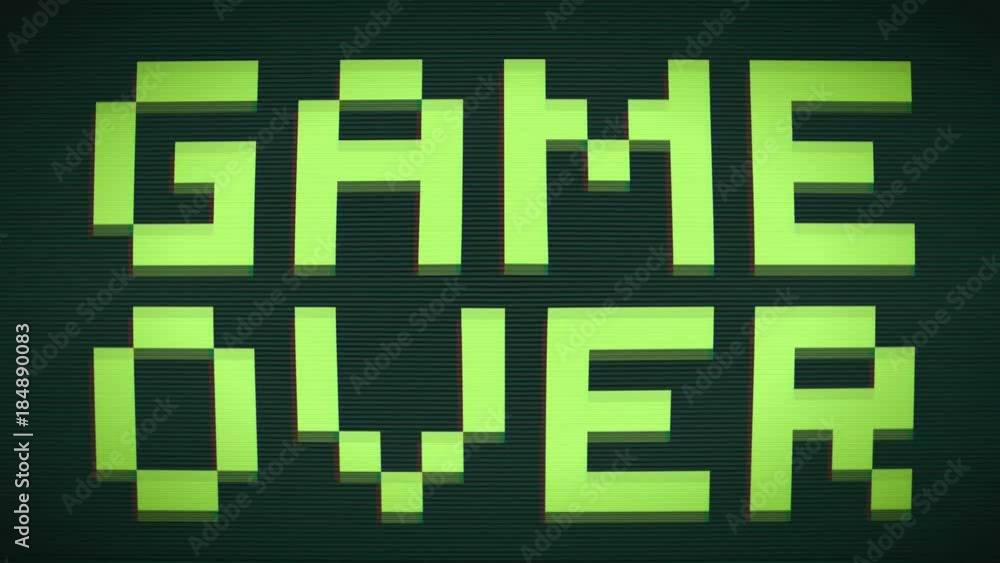Game Over. Retro Pixel Art Style Message on Old School Arcade Machine ...