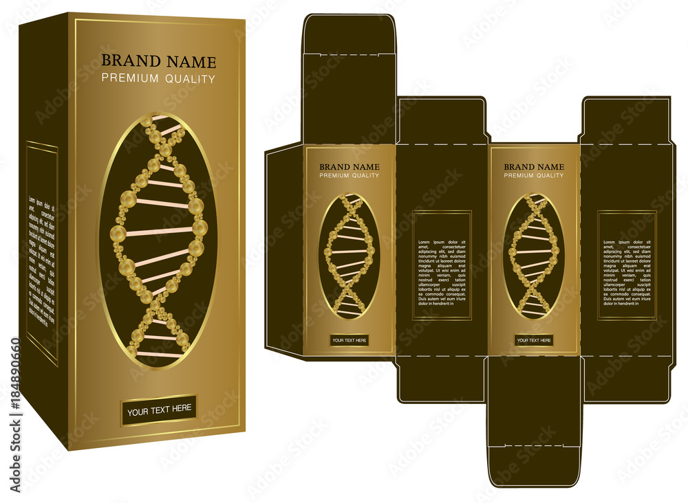 Packaging design, luxury box template and mockup box. Vector ...