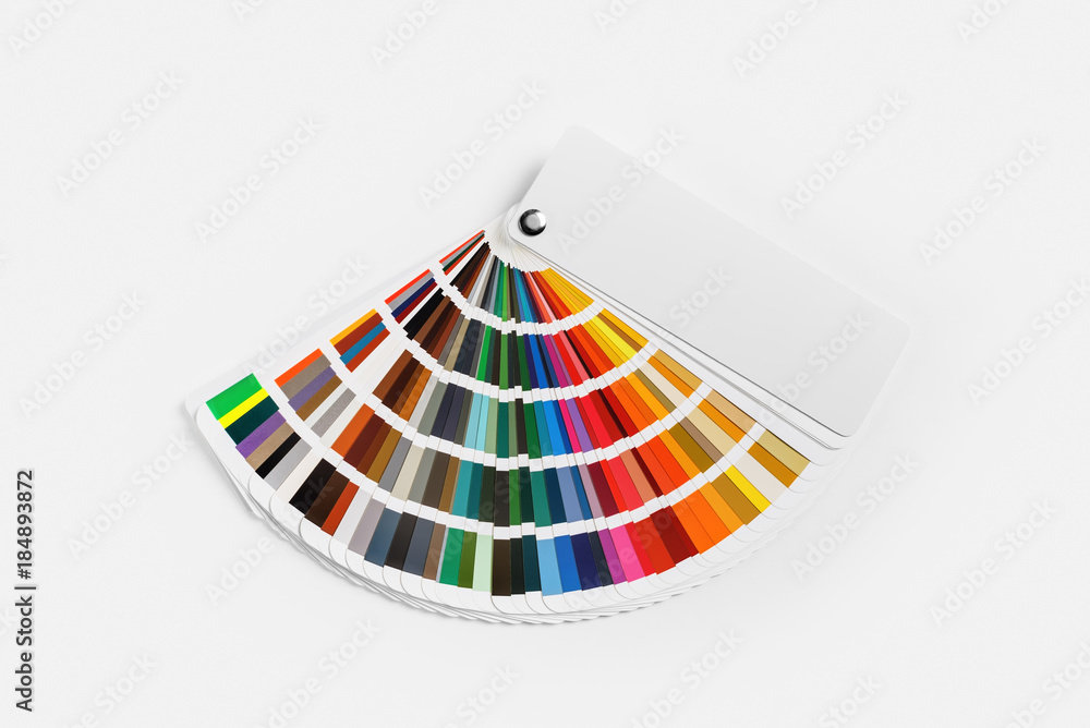 Color palette on white paper background. Guide of paint samples ...