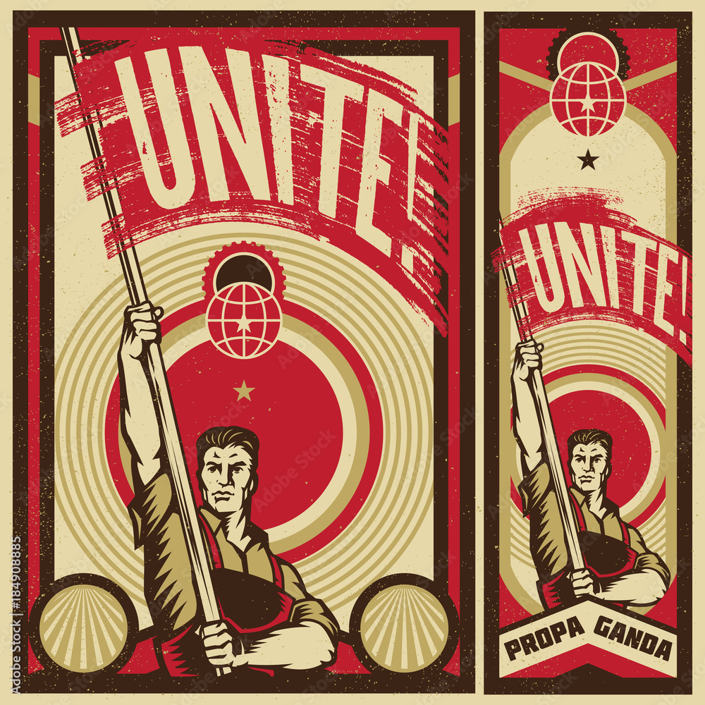 Poster Revolution. Propaganda Background Style. Revolution raising The ...