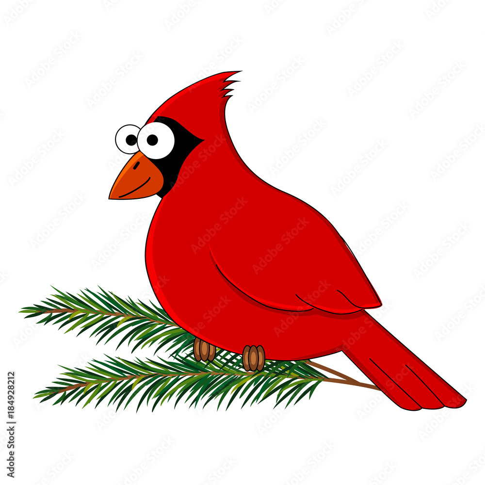 Cute cartoon cardinal bird Stock Vector | Adobe Stock