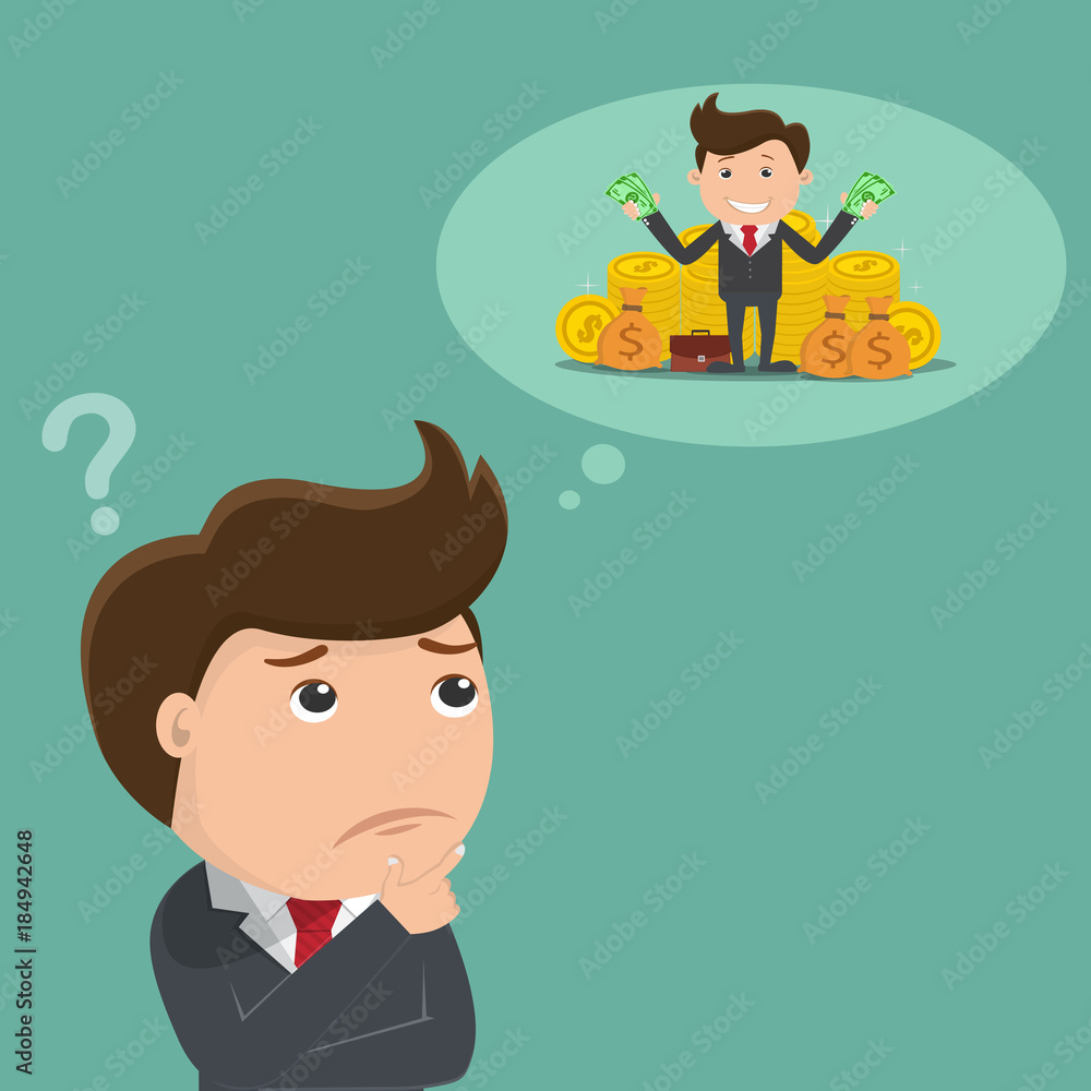 Business Man Thinking Illustration