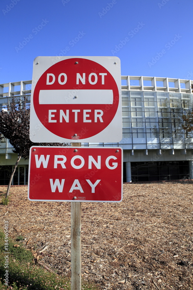 "Do not enter. Wrong way" sign Stock Photo | Adobe Stock