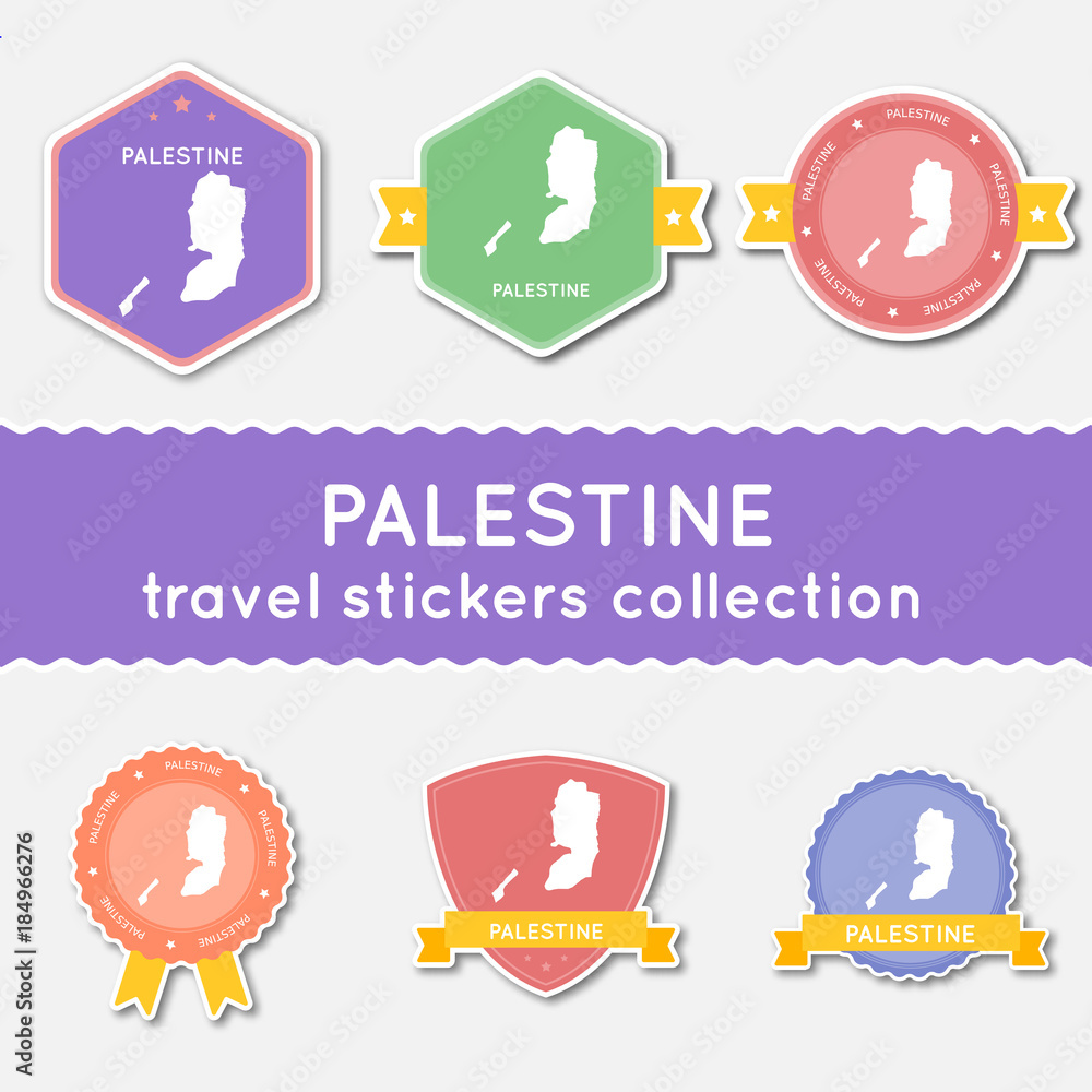 Palestine travel stickers collection. Big set of stickers with country ...