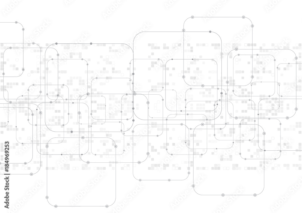 vector white background abstract technology communication data Science ...