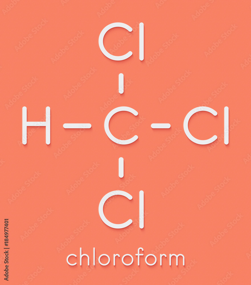 Chloroform solvent molecule. Skeletal formula. Stock Illustration ...