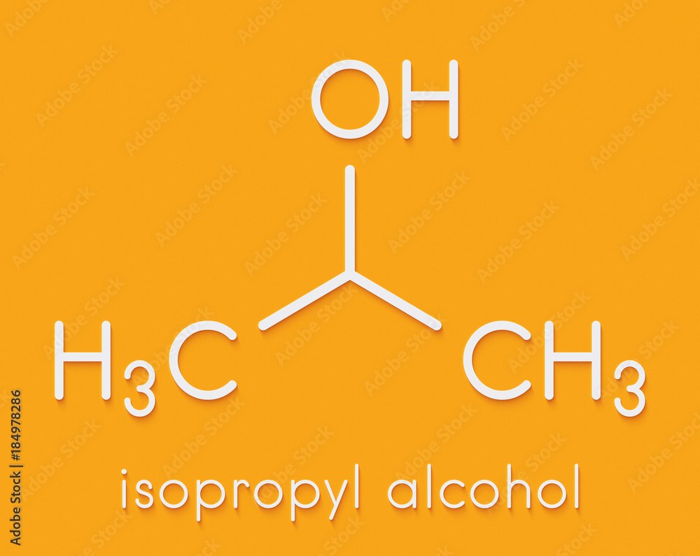 Isopropylalcohol (isopropanol, 2-propanol) molecule. Used in ...