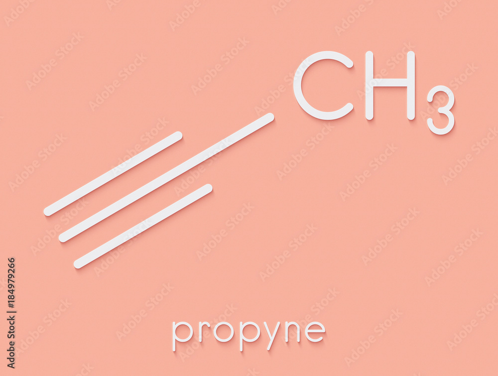 Propyne molecule. Skeletal formula. Stock Illustration | Adobe Stock
