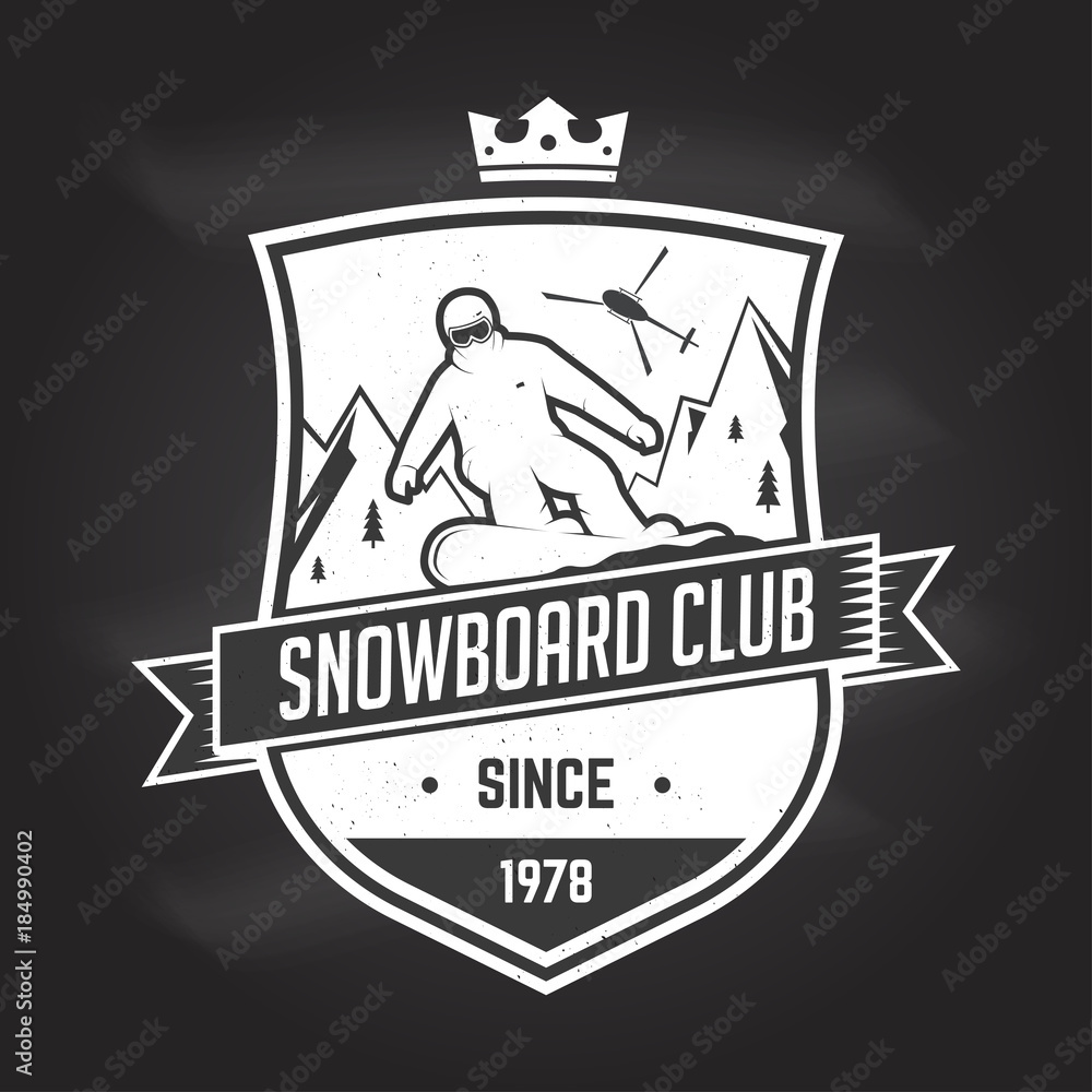 Snowboard Club. Vector illustration. Stock Vector | Adobe Stock