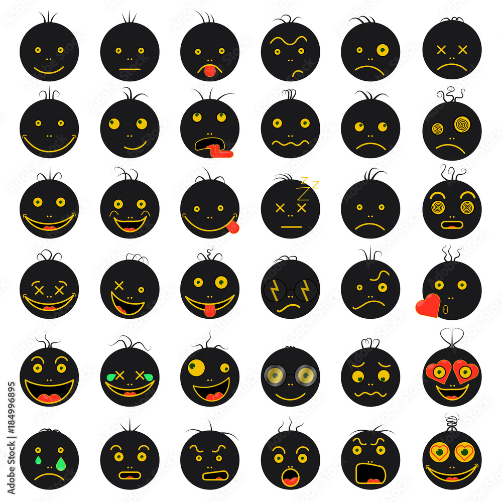 Smileys funny prikolnye che vector eps 10 set Stock Vector | Adobe Stock