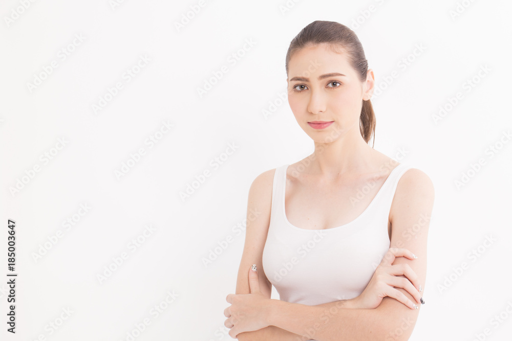 Beautiful Woman Face Portrait Beauty with maleup concept. Fashion ...