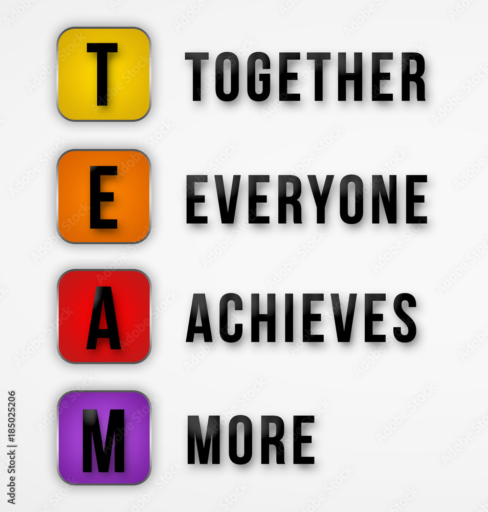 TEAM - together everyone achieves more Stock Illustration | Adobe Stock