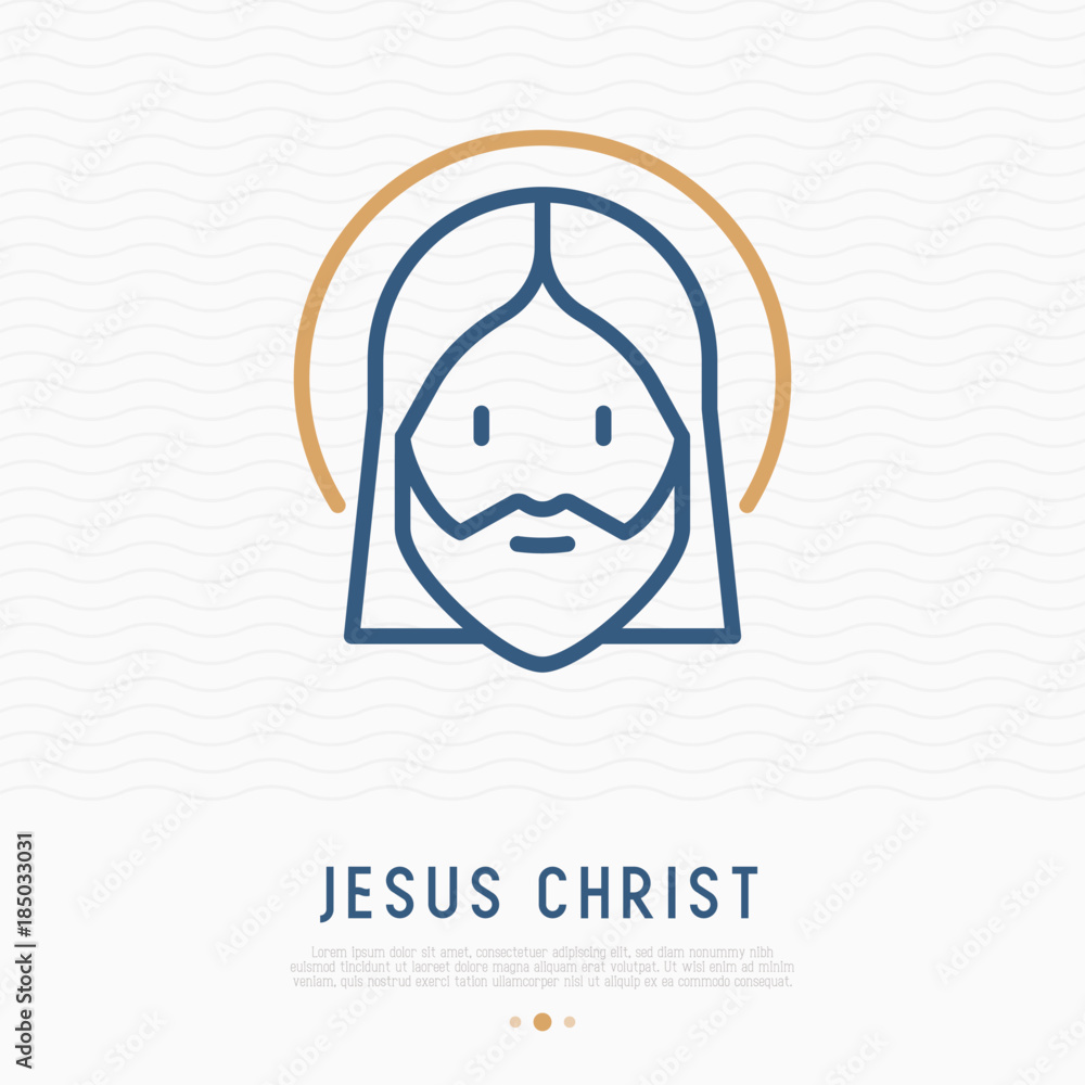 Jesus Christ thin line icon. Modern vector illustration. Stock Vector ...