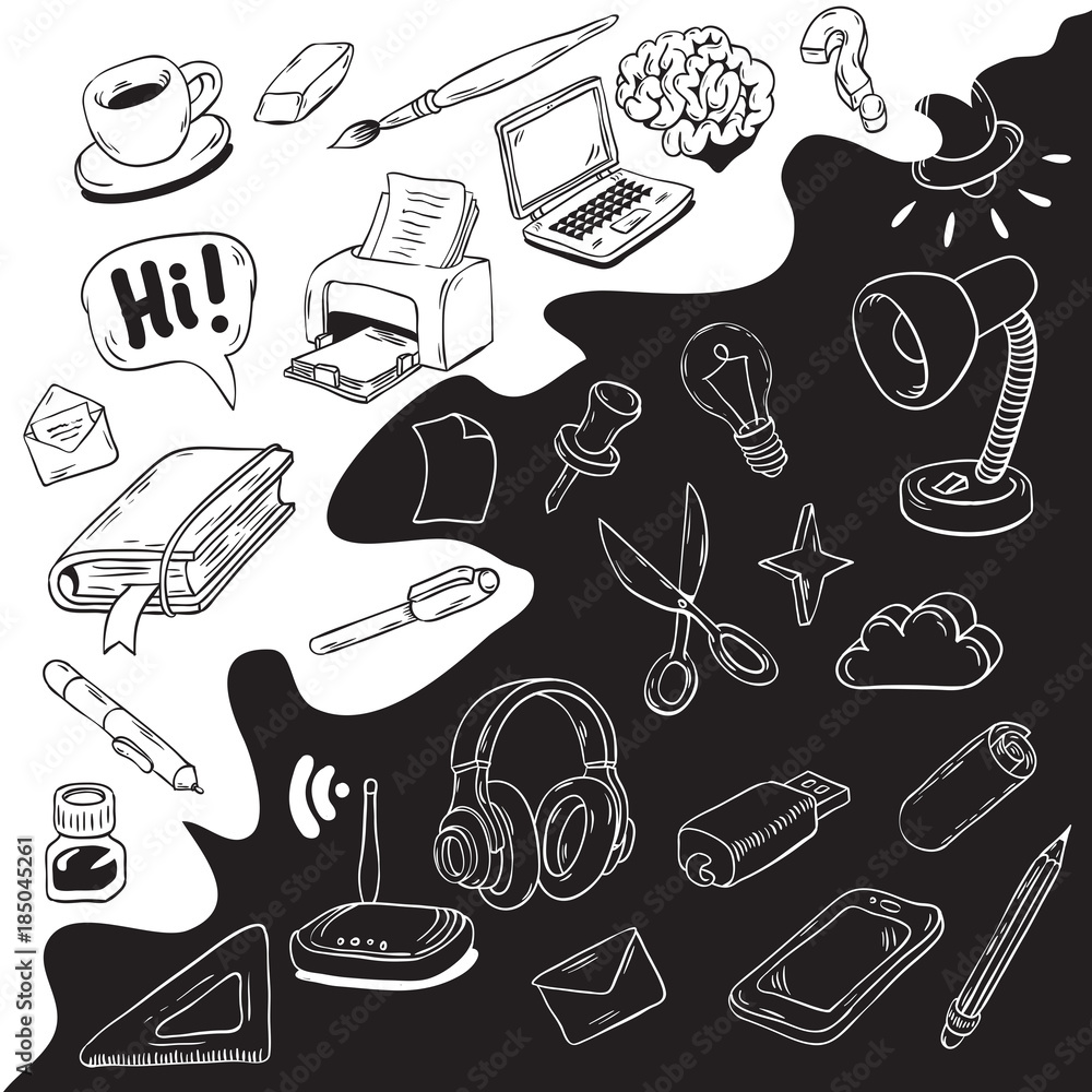 Creative Agency Wallpaper With Artistic Cartoon Hand Drawn Sketchy Line ...