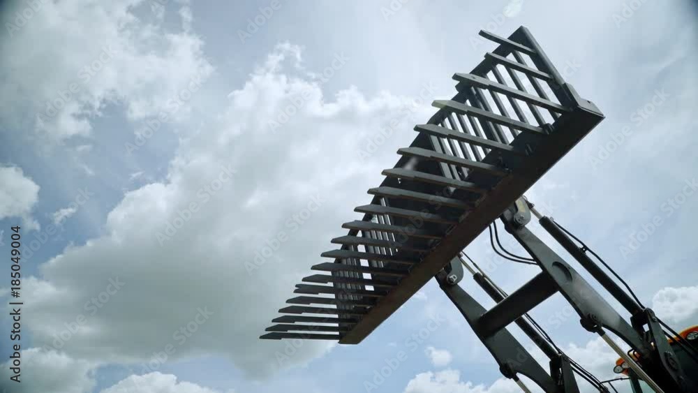 Excavator bucket for hay stack loading. Agricultural loader for ...