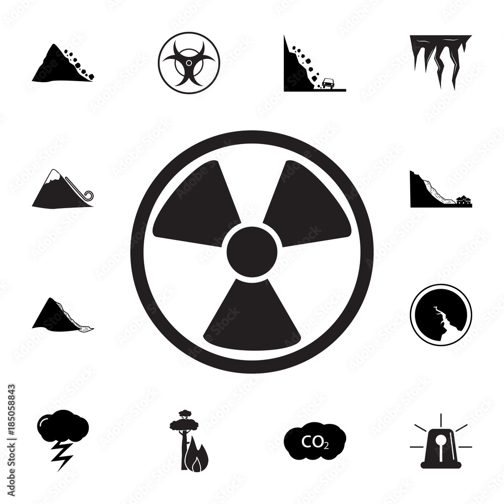 Vetor de radiation symbol icon. Set of natural disasters icon. Signs ...