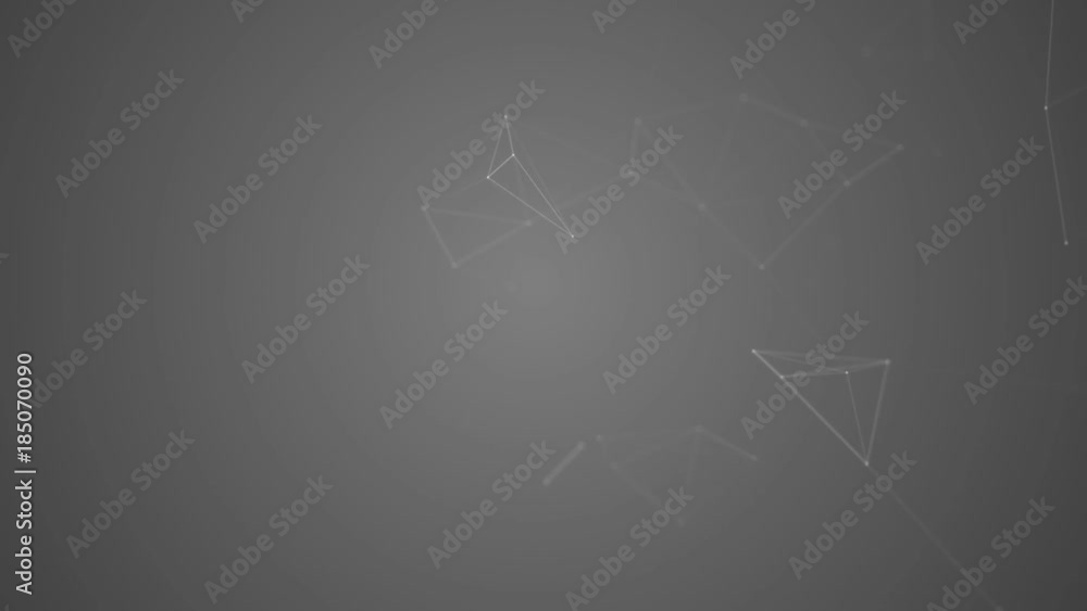 Three-dimensional abstract slow moving plexus background with white ...