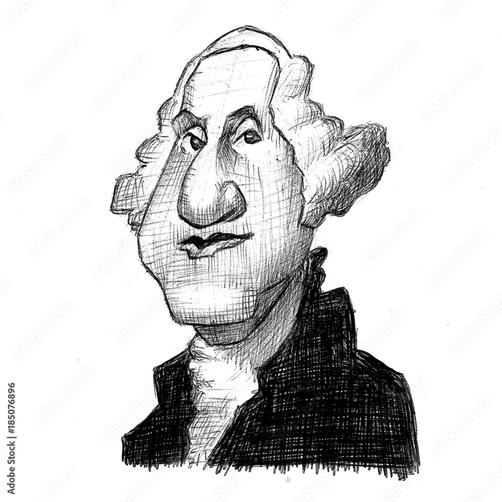 George Washington Caricature Stock Illustration | Adobe Stock