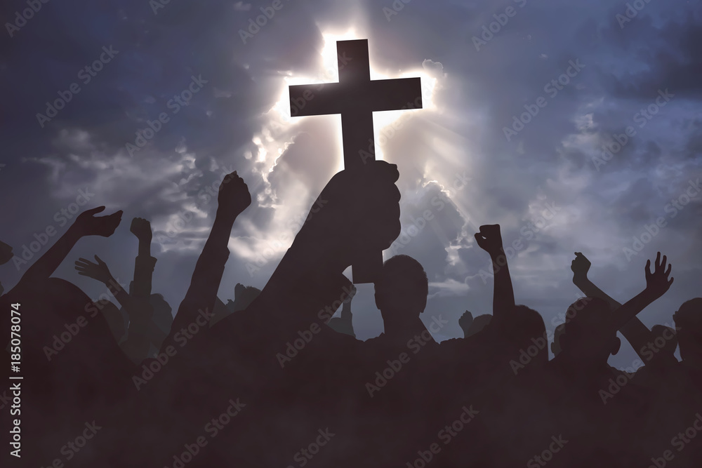 Group of christian people praying to Jesus christ Stock Photo | Adobe Stock