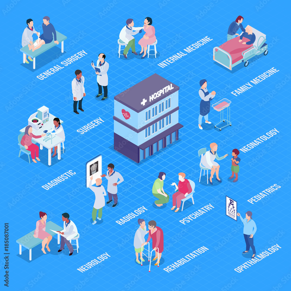 Hospital Departments Infographics Layout Stock Vector | Adobe Stock