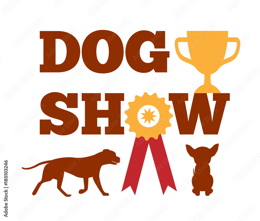 Dog Show Award with Ribbon Canine Animal Design Stock Vector | Adobe Stock