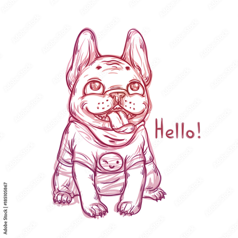 Smiling Bulldog Cartoon