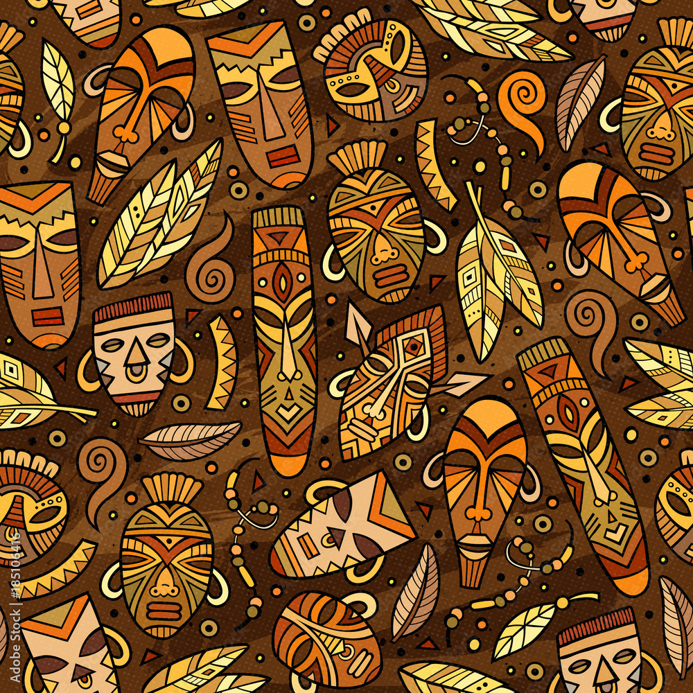 Cartoon cute hand drawn African seamless pattern Stock Vector | Adobe Stock Cartoon cute hand drawn African seamless pattern Stock Vector | Adobe Stock